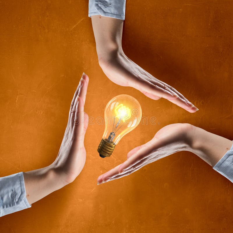 Protect idea stock photo. Image of hand, electricity - 60083234