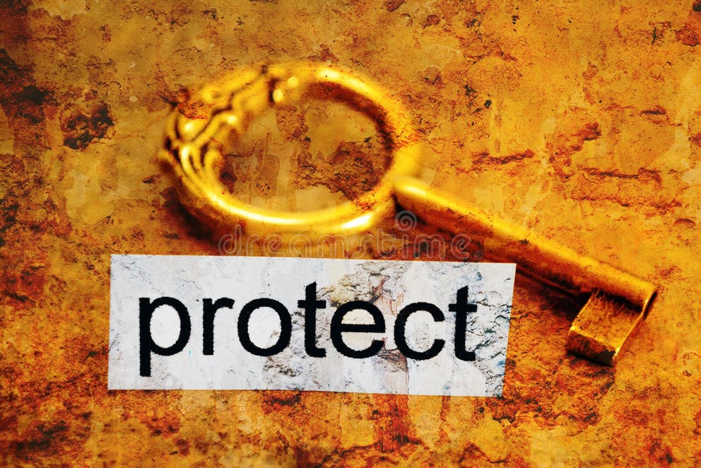 Protect and key concept stock image. Image of safe, copyspace - 173276635