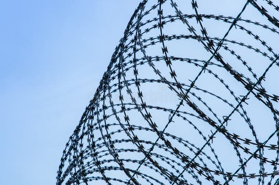 Protect Metal Wire Curve Background Stock Photo - Image of barbed ...