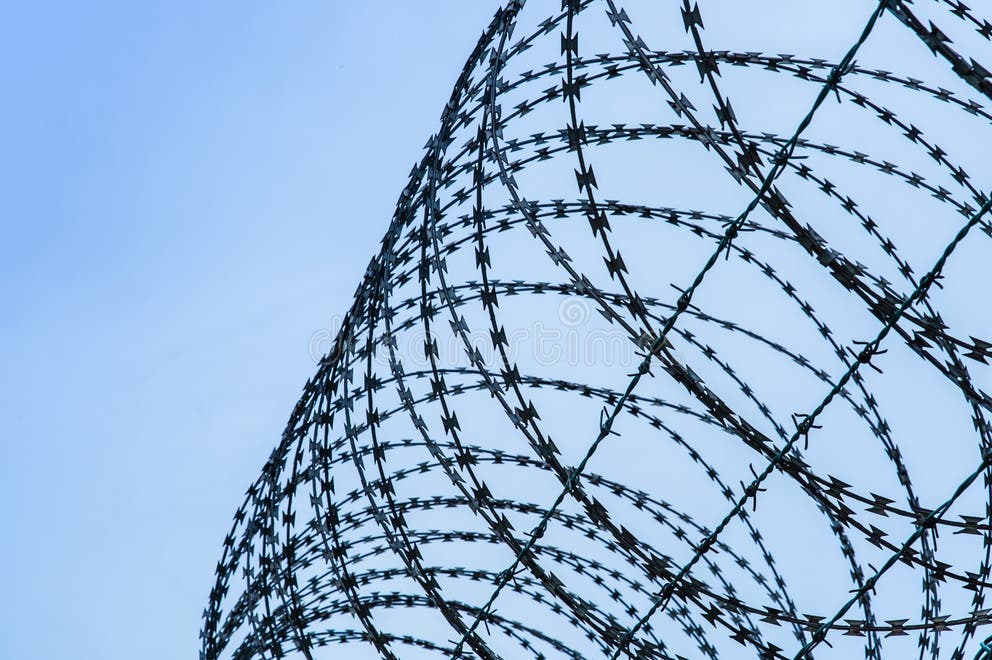 Protect Metal Wire Curve Background Stock Photo - Image of barbed ...