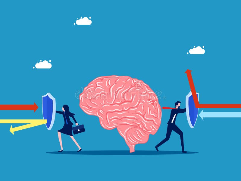 Protect the Mind. Man Holding a Shield To Protect the Heart Stock ...