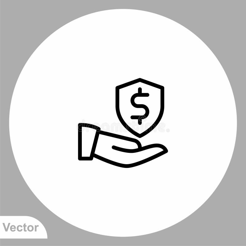 Protect Money Vector Icon Sign Symbol Stock Vector - Illustration of ...