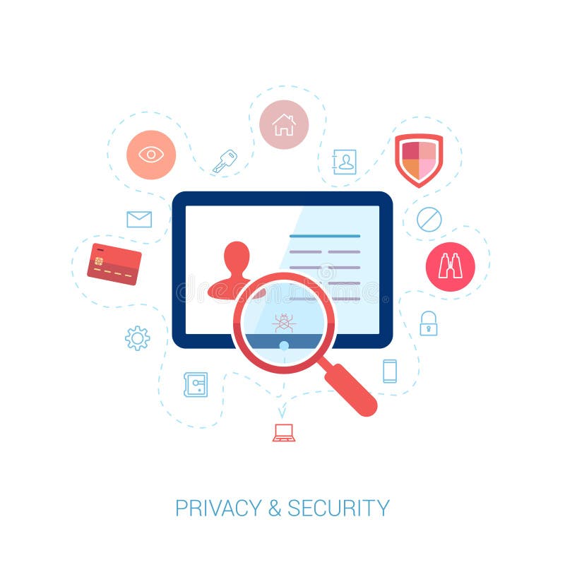 Protect Network Privacy and Data Security Flat Stock Vector ...