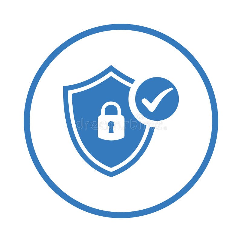 Protect, Safety, Secure Icon. Rounded Blue Vector Sketch Stock ...