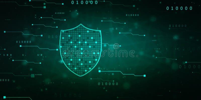 Protect and Security Concept. Digital Shield on Abstract Technology ...