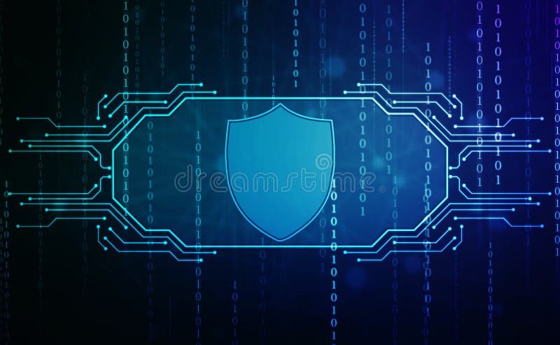 Protect and Security Concept. Digital Shield on Abstract Technology ...