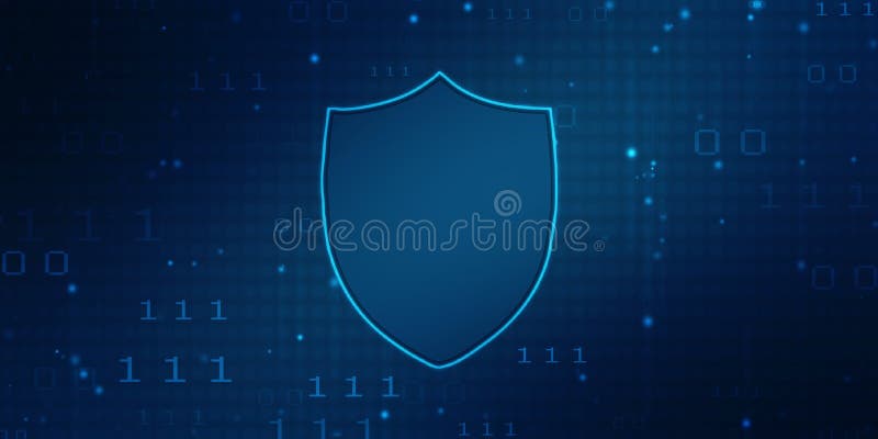 Protect and Security Concept. Digital Shield on Abstract Technology ...