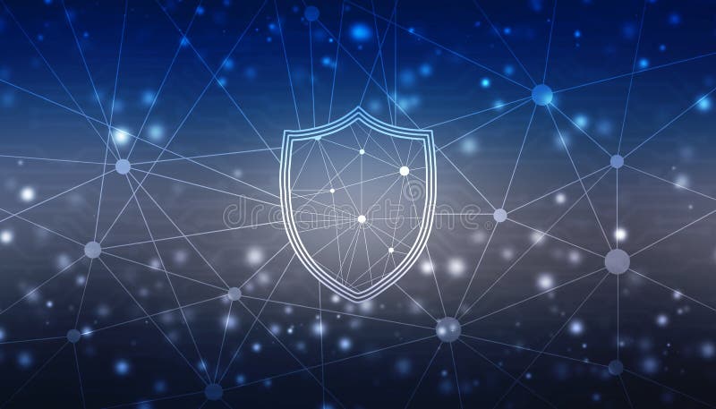 Protect and Security Concept. Digital Shield on Abstract Technology ...
