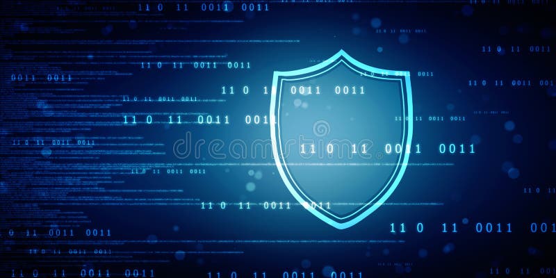 Protect and Security Concept. Digital Shield on Abstract Technology ...