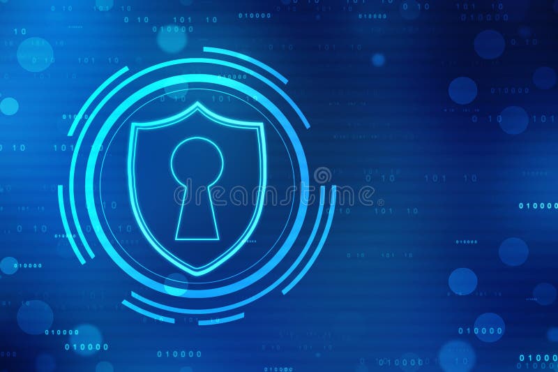 Protect and Security Concept. Digital Shield on Abstract Technology ...