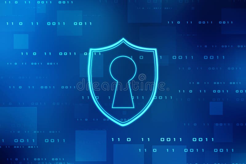 Protect and Security Concept. Digital Shield on Abstract Technology ...