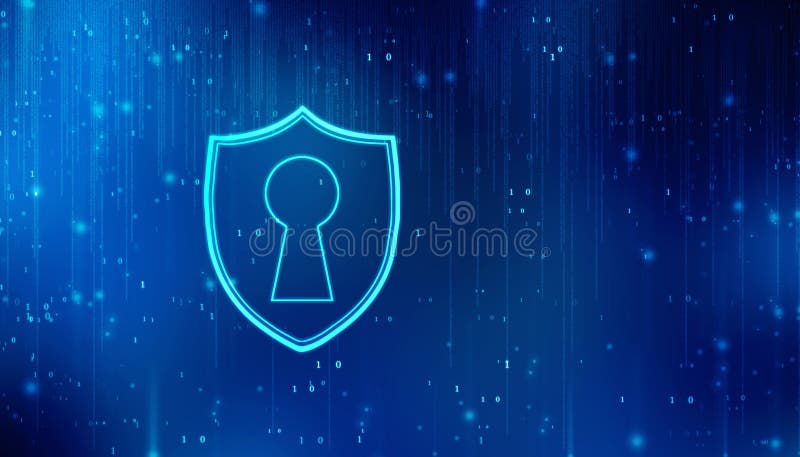 Protect and Security Concept. Digital Shield on Abstract Technology ...