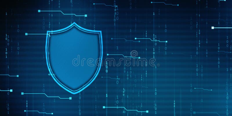 Protect and Security Concept. Digital Shield on Abstract Technology ...