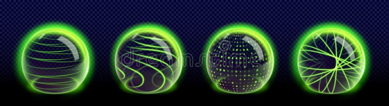 Protect Sphere with Green Neon Glow Pattern. Stock Vector ...