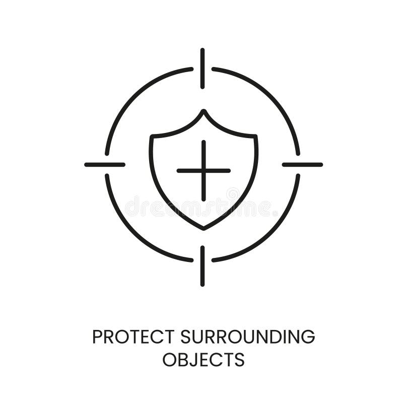 Protect Surrounding Objects Icon Line Vector with Editable Stroke Stock ...