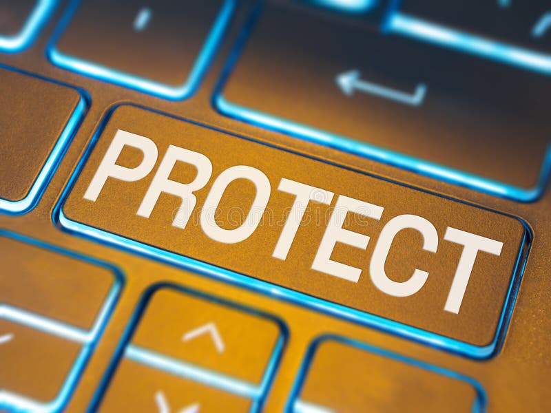 Protect Text on Keyboard Key Inscription Stock Photo - Image of shelter ...