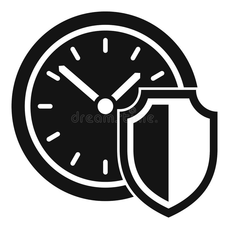 Protect Time Icon Outline Vector. Safe Clock Stock Vector ...