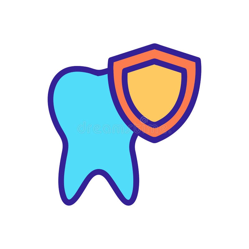 Protect the Tooth Icon Vector. Isolated Contour Symbol Illustration ...