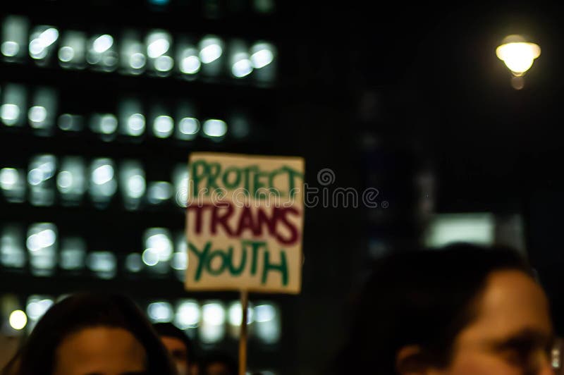 PROTECT TRANS YOUTH Protest Placard Stock Photo - Image of teens, kids ...