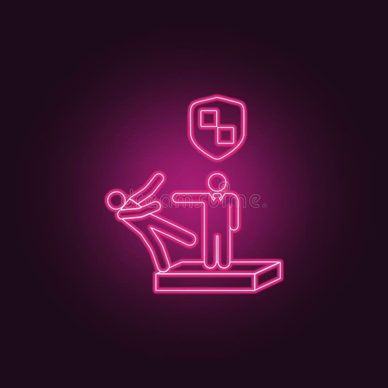 Protect Under a Shield Icon. Elements of Insurance in Neon Style Icons ...