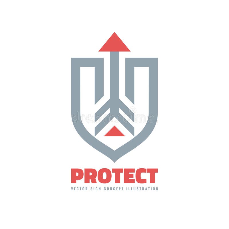 Protect - Vector Business Logo Template Concept Illustration. Abstract ...