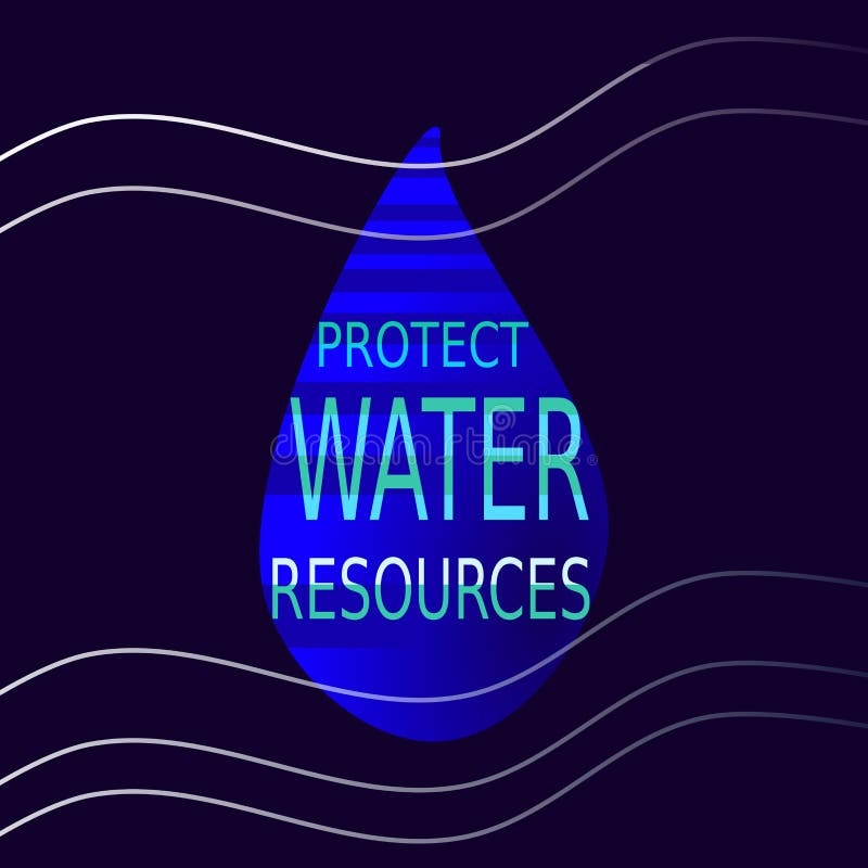 Protect water resources stock illustration. Illustration of waterdrop ...