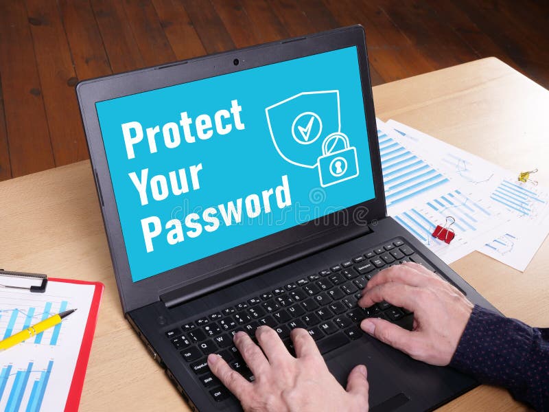 Protect Your Password is Shown Using the Text Stock Image - Image of ...