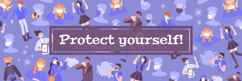 Protect Yourself Website Header Stock Vector - Illustration of face ...