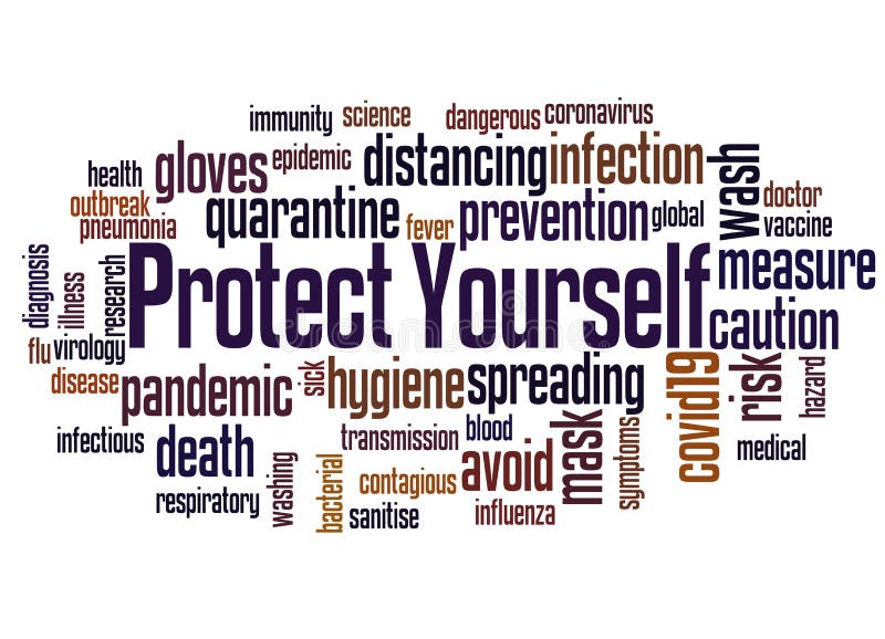 Protect Yourself Surgical Mask Shape Word Cloud Concept Stock ...