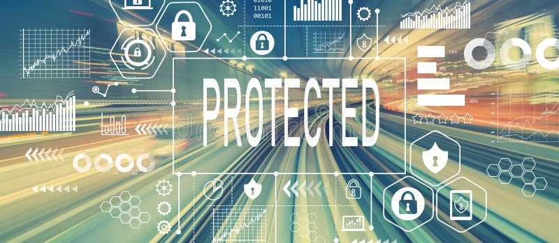 Protected with Abstract High Speed Technology Stock Illustration ...