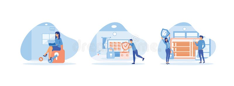 Protected Access Control, Protection Web Access Control Concept, Flat ...