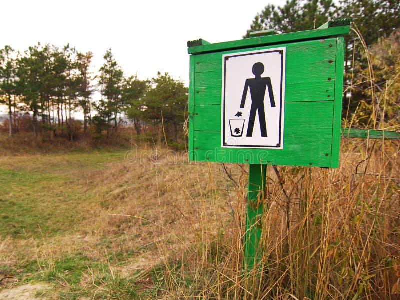 Protected area sign stock image. Image of wood, garbage - 12443613