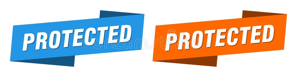 Protected Banner. Protected Ribbon Label Sign Set Stock Vector ...