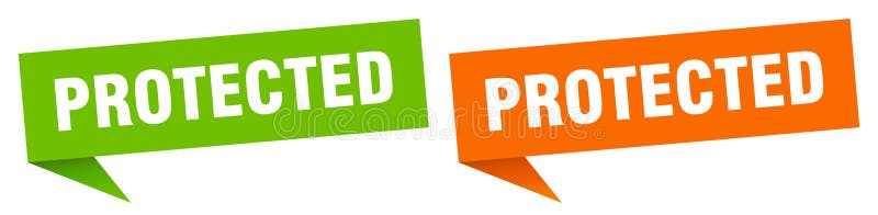 Protected Banner. Protected Speech Bubble Label Set Stock Vector ...