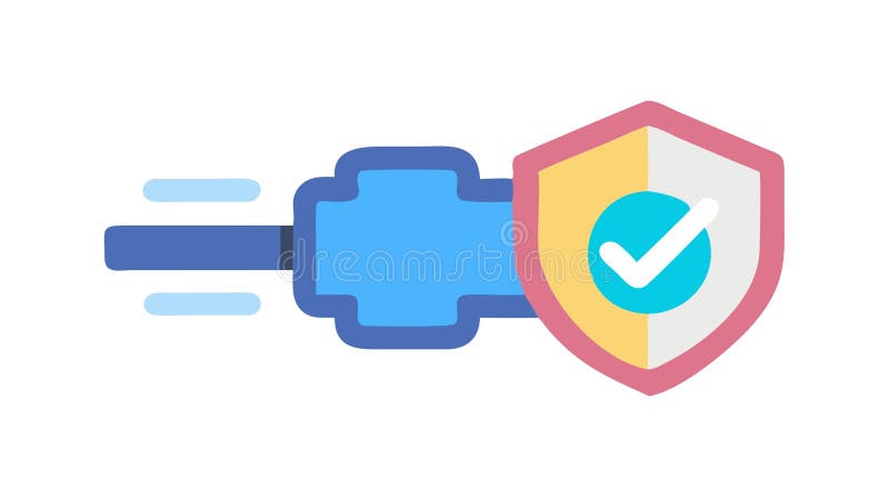 Protected Cable with Security Checkmark, Vector Design Generative AI ...