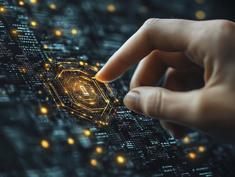 Protected Connection Shows Hand Against Virtual Attack Stock Image ...