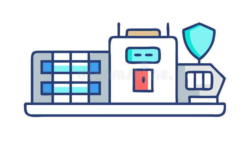 Protected Data Center with Shield Icon, Vector Design Generative AI ...