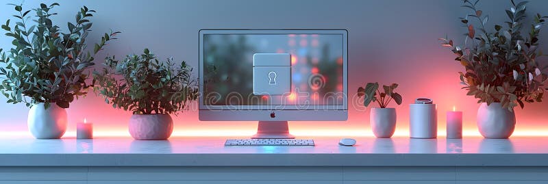Protected Data - Minimalist Illustration of Cybersecurity Concept Stock ...
