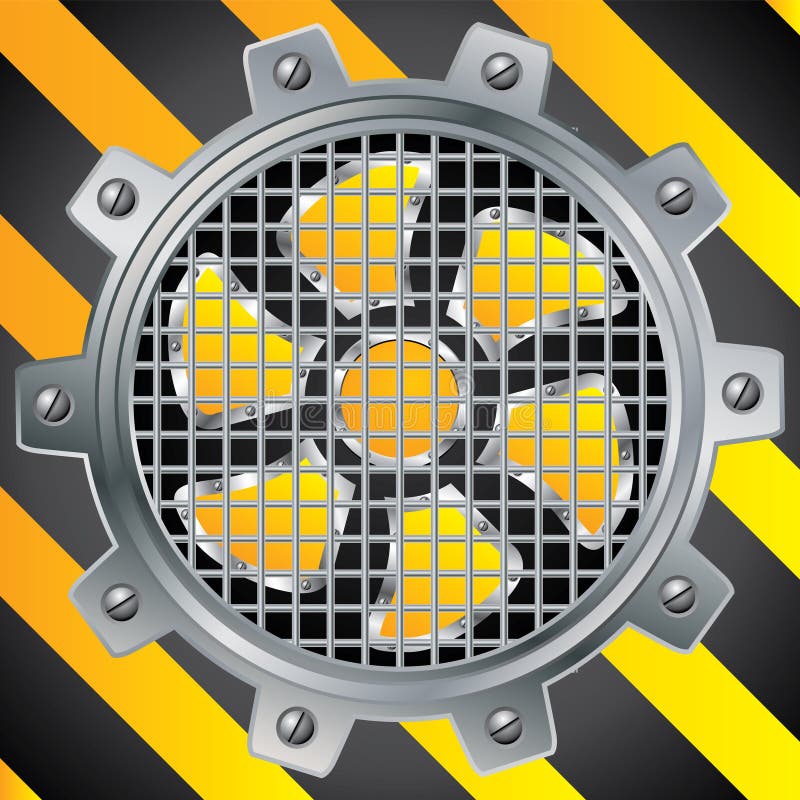 Protected Fan with Steel Cog Stock Vector - Illustration of aluminum ...