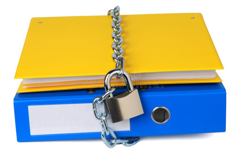 Files Locked with Chain and Padlock - Data and Privacy Security Stock ...