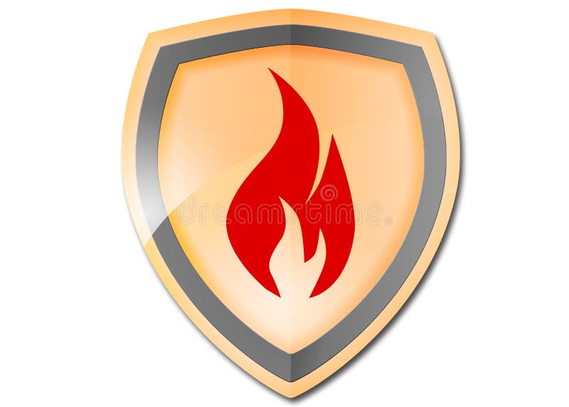 Protected Guard Flame Shield Concept Stock Illustration - Illustration ...