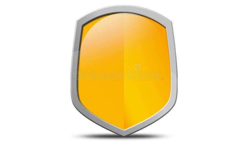 Protected Guard Shield Concept with Yellow Shield Stock Illustration ...