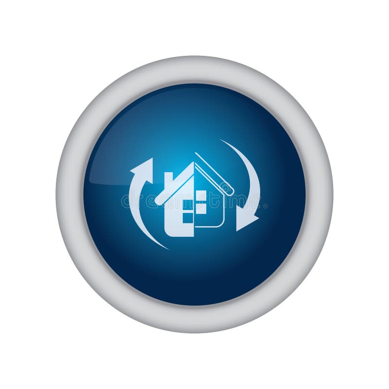 Protected Home Button. Vector Illustration Decorative Design Stock ...