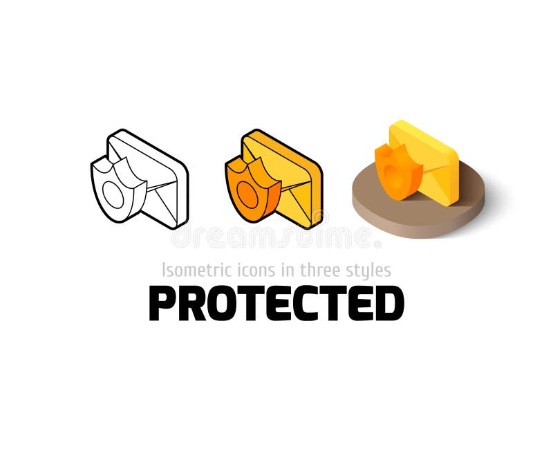 Protected Icon in Different Style Stock Vector - Illustration of button ...