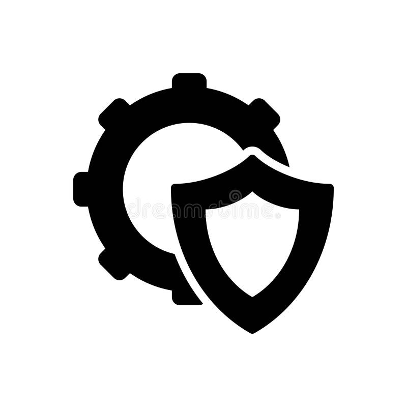 Black Solid Icon for Protected, Secured and Safe Stock Vector ...