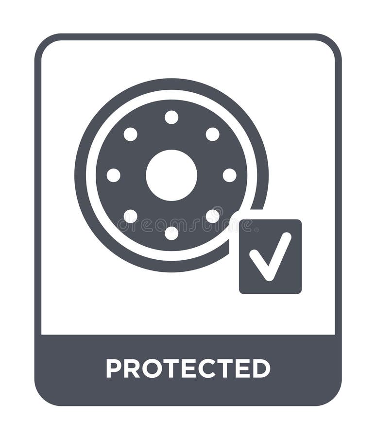 Protected Icon in Trendy Design Style. Protected Icon Isolated on White ...