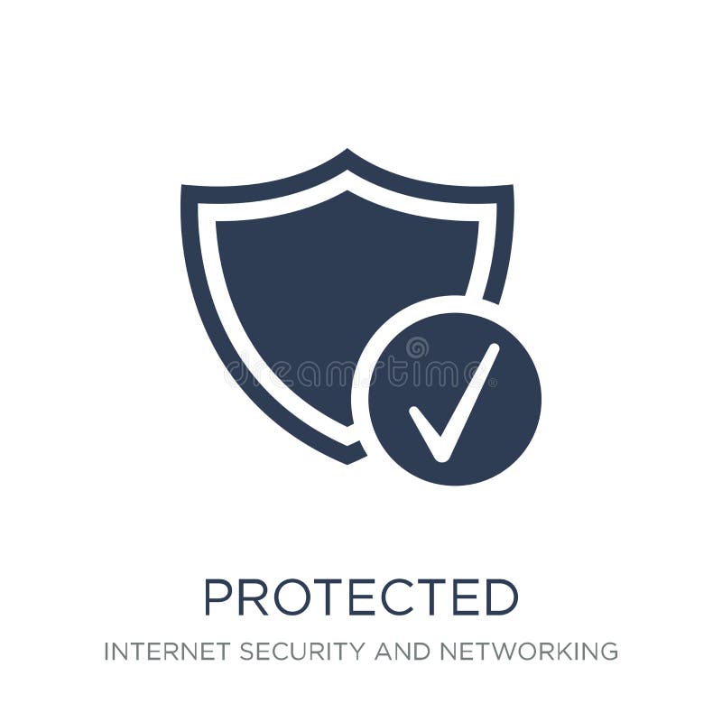Protected Icon. Trendy Flat Vector Protected Icon on White Background ...