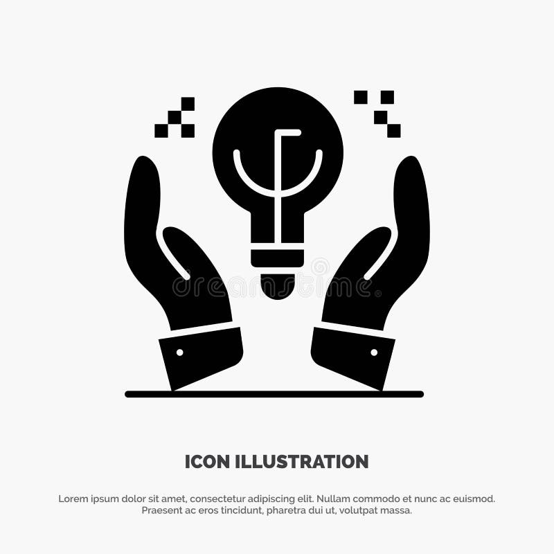 Protected Ideas, Business, Idea, Hand Solid Glyph Icon Vector Stock ...