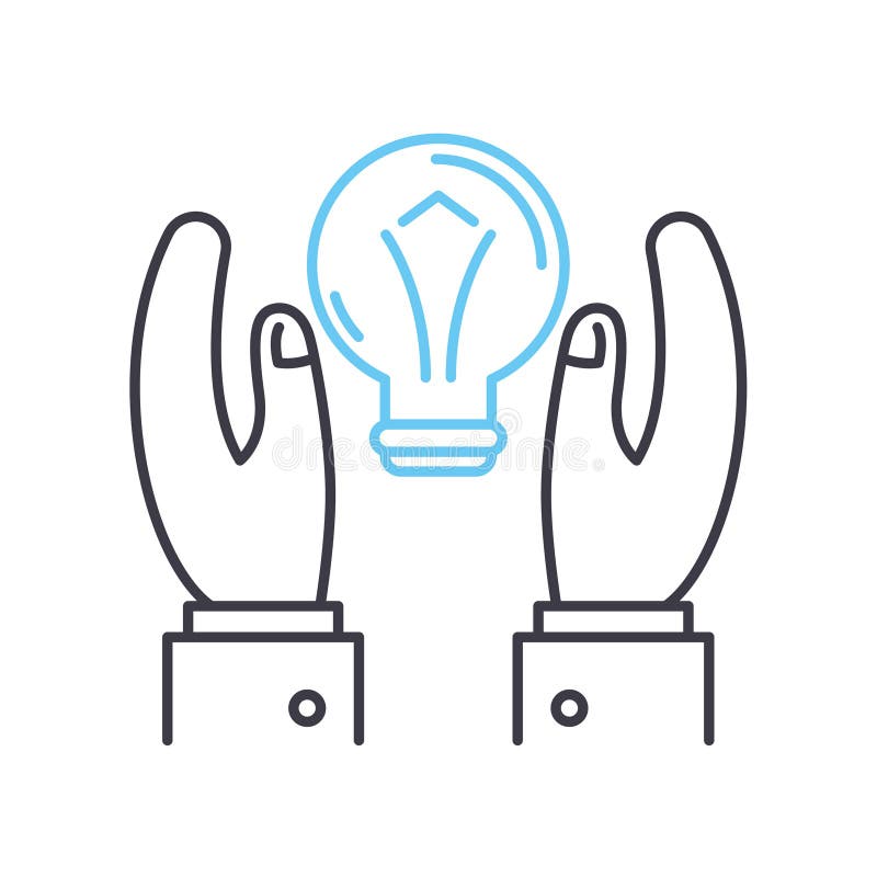 Protected Ideas Line Icon, Outline Symbol, Vector Illustration, Concept ...