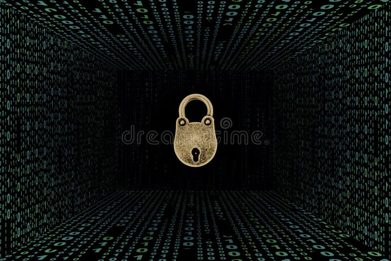 Protected information stock illustration. Illustration of coding ...